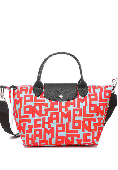 Longchamp Le Pliage LGP Small Top Handle Bag - Red/Grey | Lazada