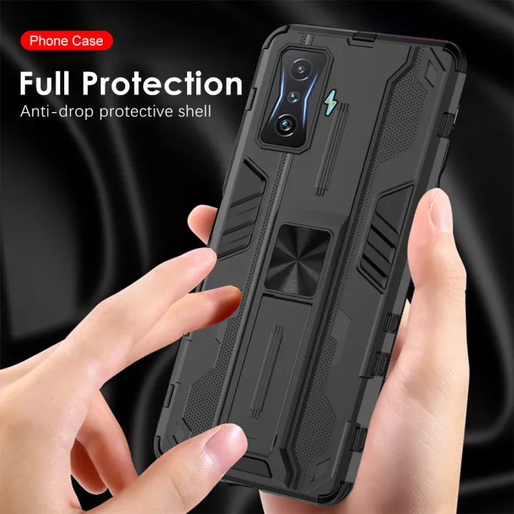 Folding Stand Armor Hard Case For Xiaomi Poco F4 GT 5G Fundas Pocco F 4 ...