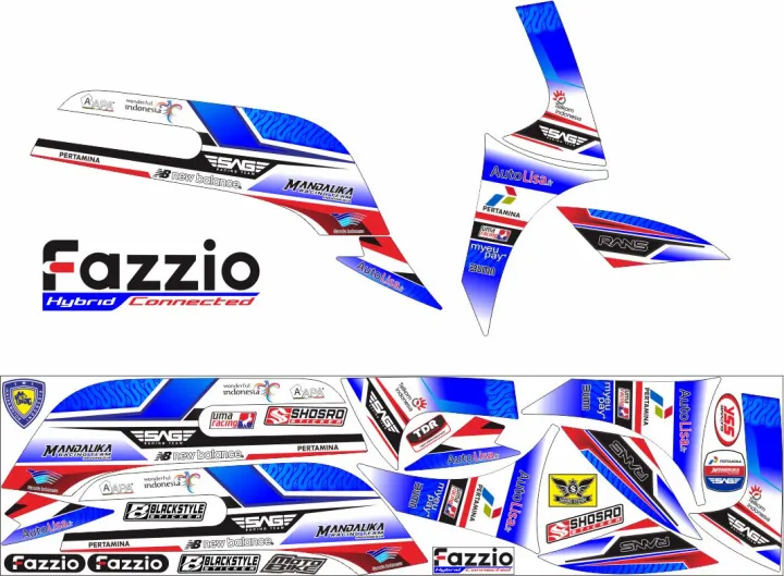 STRIPING STIKER YAMAHA MOTOR FAZZIO NEW VARIASI MOTIF MANDALIKA STICKER FAZZIO FI STRIPING POLET ...
