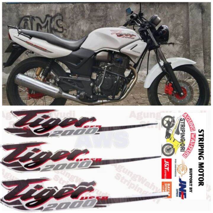 STRIPING MOTOR HONDA TIGER 2000 HITAM BAHAN TRANSPARAN TILAS TILAM ...