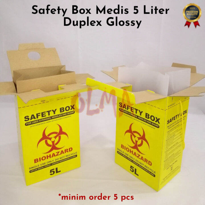 Safety Box Medis 5 Liter Biohazard Inner+Tali Tempat Sampah Medis ...