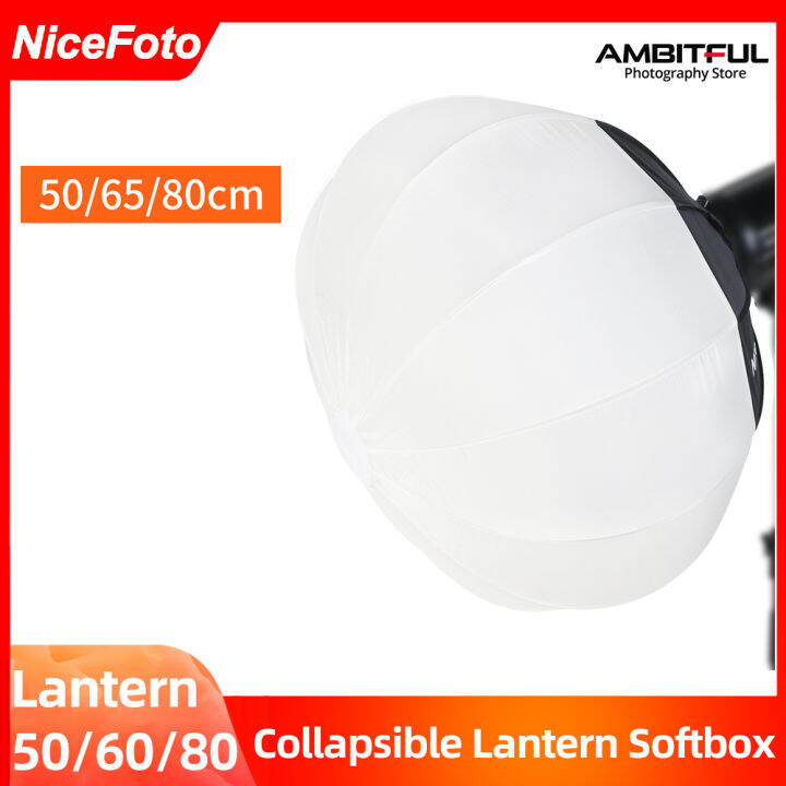 NiceFoto 50/65/80cm Collapsible Sphere Softbox Paper Lantern Ball Shape ...
