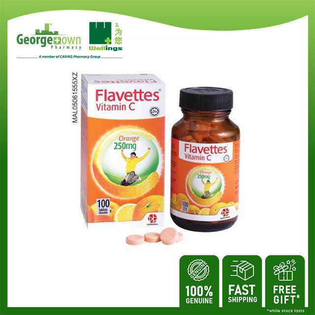 Flavettes Vitamin C 250Mg Orange 100T | Lazada