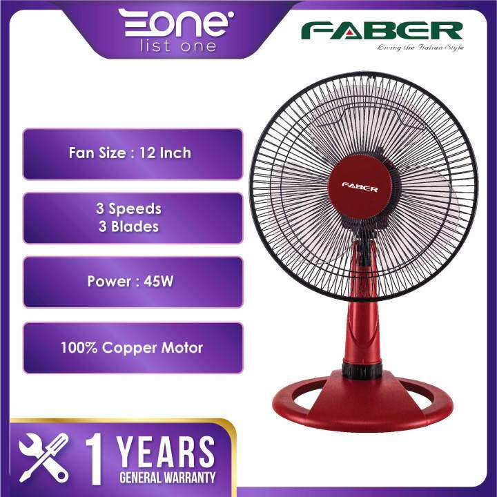 Faber 12 Inch 3 Speeds Table Fan FTF REVO 9212RD | Lazada