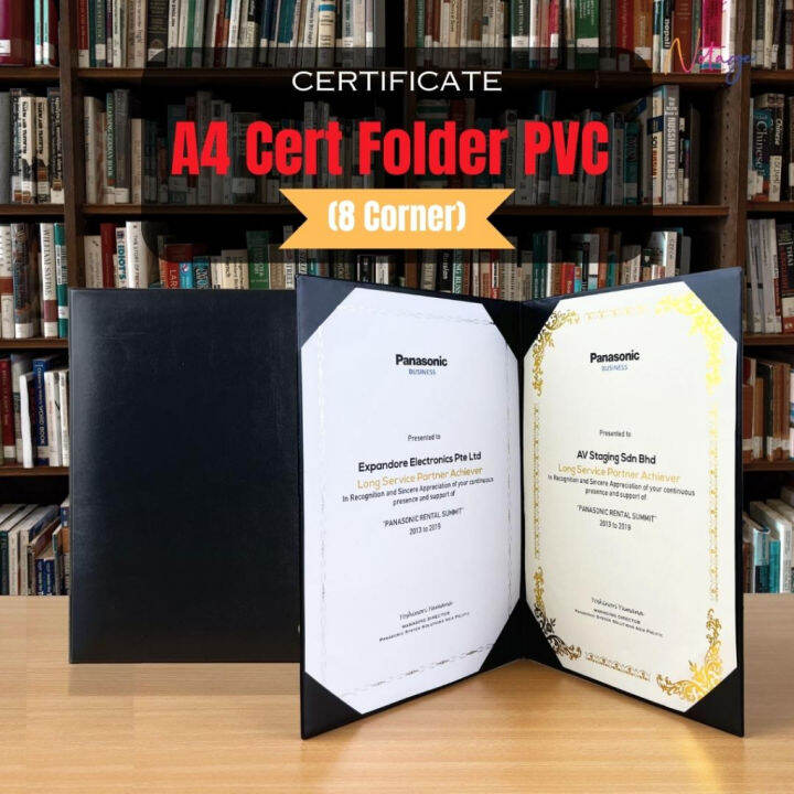 A4 PVC Certificate Folder PVC 8 corner 2 side Certificate Holder ...