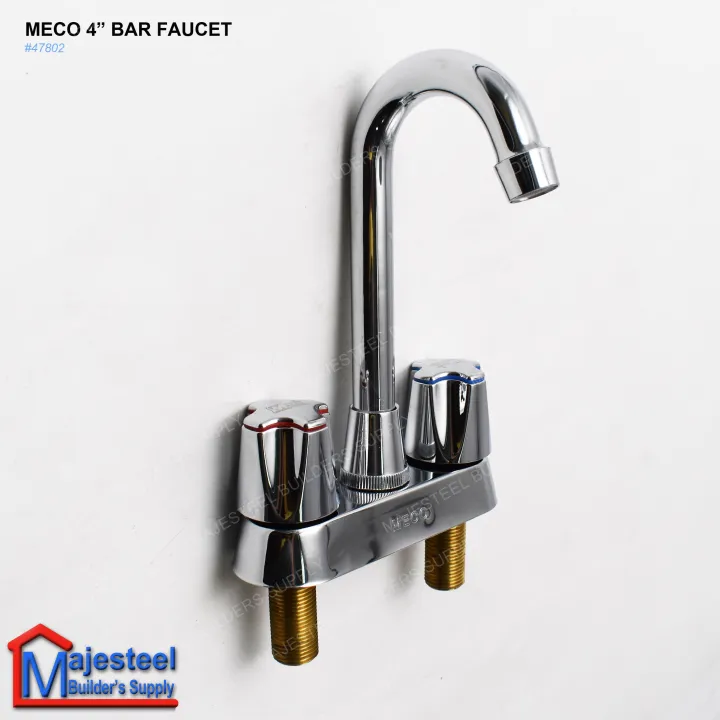 MECO High-Rise 2-way Metal Handle Bar Faucet 4'' Brass Chrome Plated ...