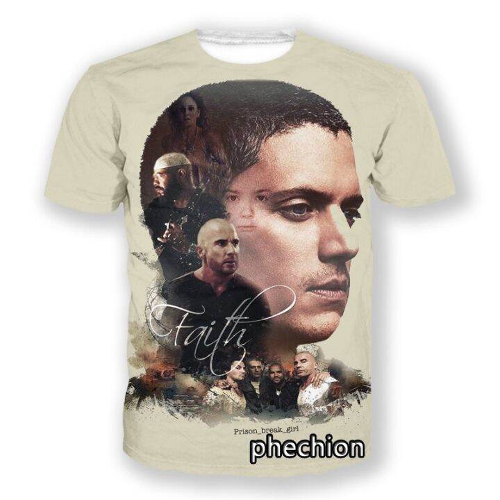 Phechion ใหม่แฟชั่นผู้ชาย/ผู้หญิง Prison Break 3D พิมพ์แขนสั้นเสื้อยืด ...