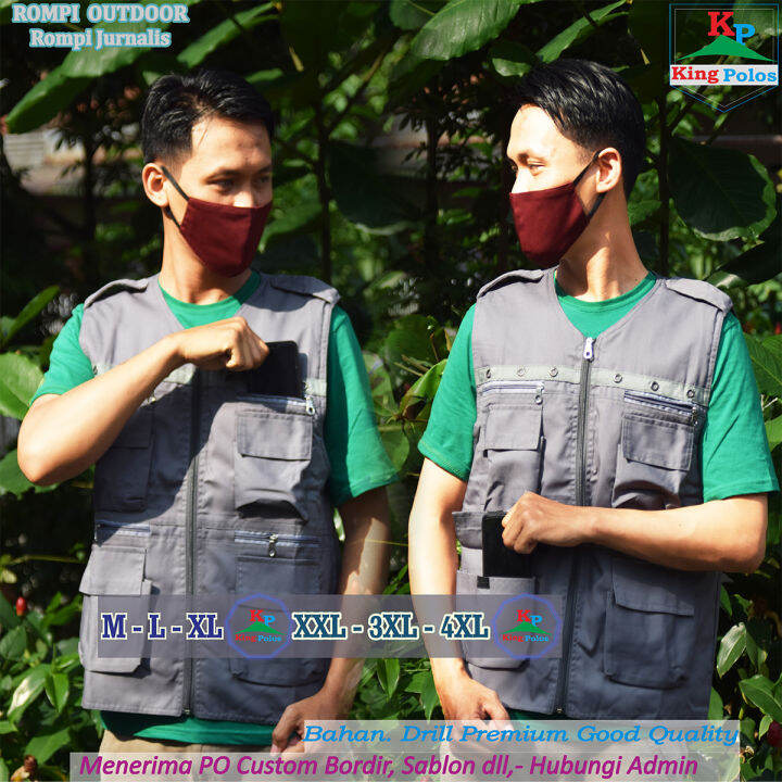 ROMPI JURNALIS SAKU VARIASI Warna ABU-ABU | VEST KPU/SOSIAL/MEDIS ...
