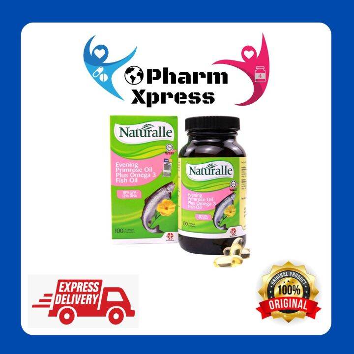 Naturalle EPO Evening Primrose Oil Plus Omega 3 Fish Oil 100's (Exp 10/ ...