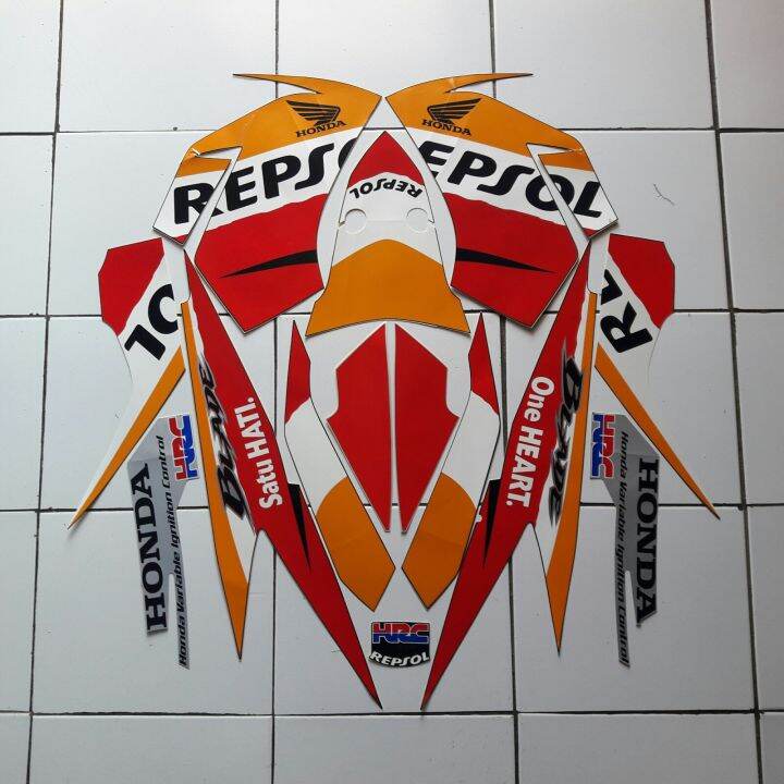 Stiker striping sticker lis motor honda Blade repsol 110 2012 | Lazada ...