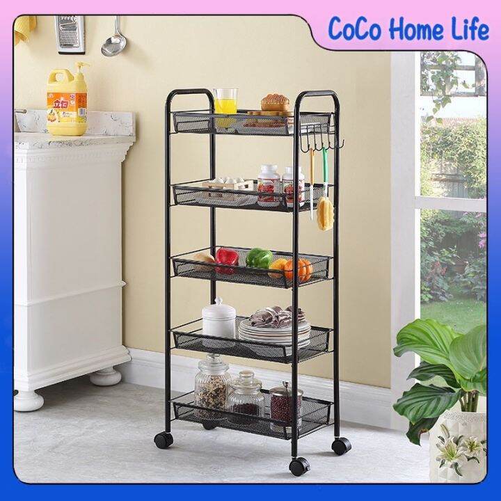 Ready Stock 3 4 5 Tier Multipurpose Storage Rack Trolley Rack with ...