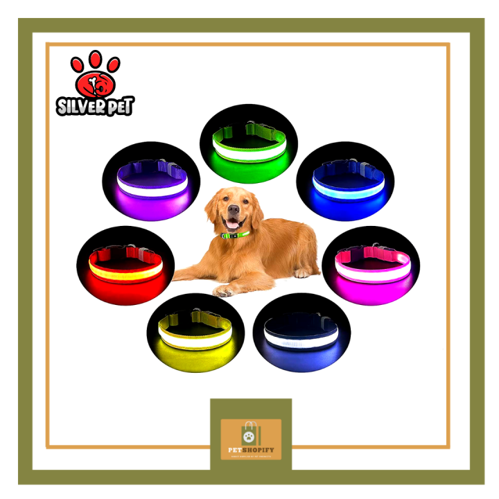 RECHARGEABLE PET LED COLLAR ( DIFFERENT COLORS and FOUR SIZES) | Lazada PH