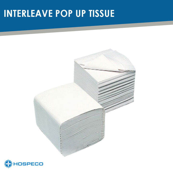 Interleave Pop up Tissue Paper 400 sheets 2 Ply Virgin Pulp | HOSPECO ...