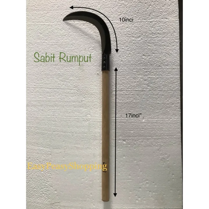 Grass Sickle with Wood Handle/Sabit Rumput ,Potong Rumput(READY STOCK ...