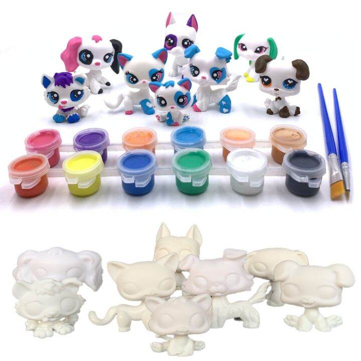 LPS CAT White Base for Littlest Pet Shop Hand Painted toy cute short ...