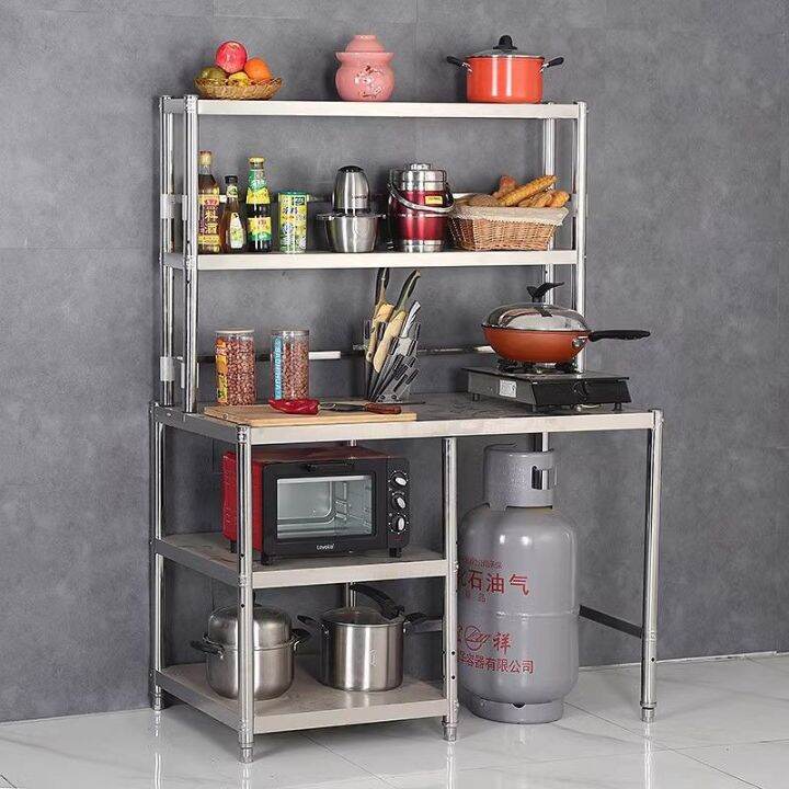 Kitchen 304 stainless steel shelf console floor-to-ceiling gas tank ...
