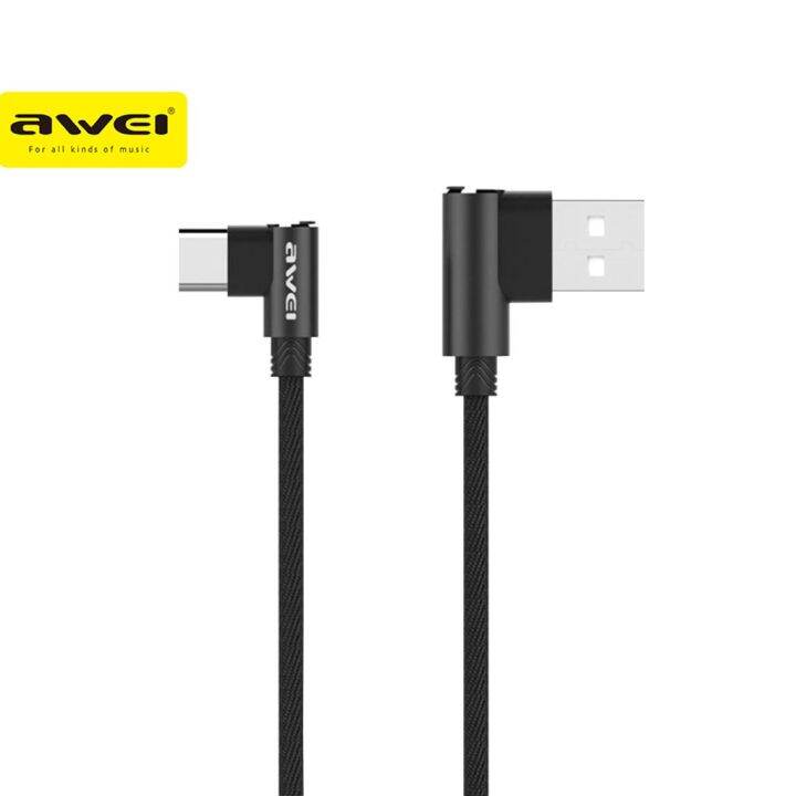 Awei CL-33 1.2m Type C 2.4A L-Type Fast Charging Data Transmission ...
