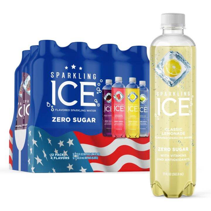 Sparkling Ice Blue Variety Pack, Flavored Sparkling Water, Zero Sugar, with Vitamins and ...