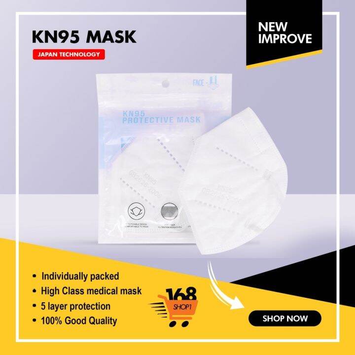 JAPAN TECHNOLOGY KN95 MASK 5PLY WITH C.E AND FDA CERTIFICATE INDIVIDUAL ...