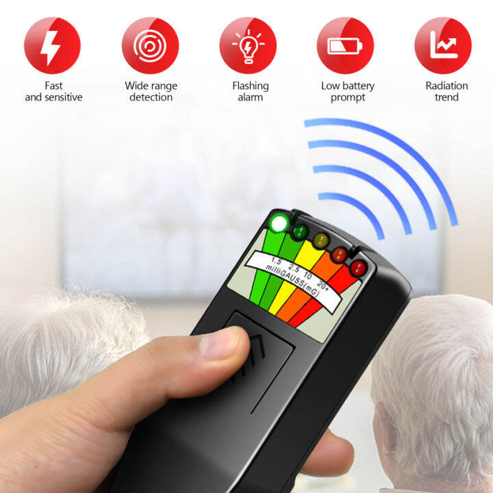 TTLIFE K2 Digital Electromagnetic Field Radiation Tester Handheld 5 LED ...