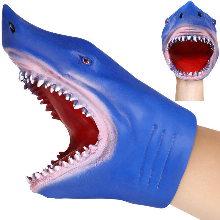 Creamnin Hand Puppet Toy Creative Realistic Shark Shaped Glove ...