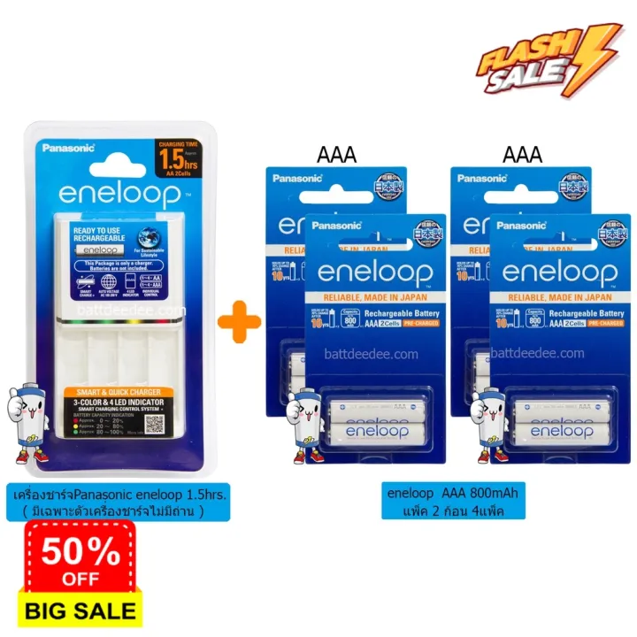 ชุดเครื่องชาร์จ Panasonic 1.5ชม.( เครื่องเปล่า)+ถ่านชาร์จ eneloop AAA ...