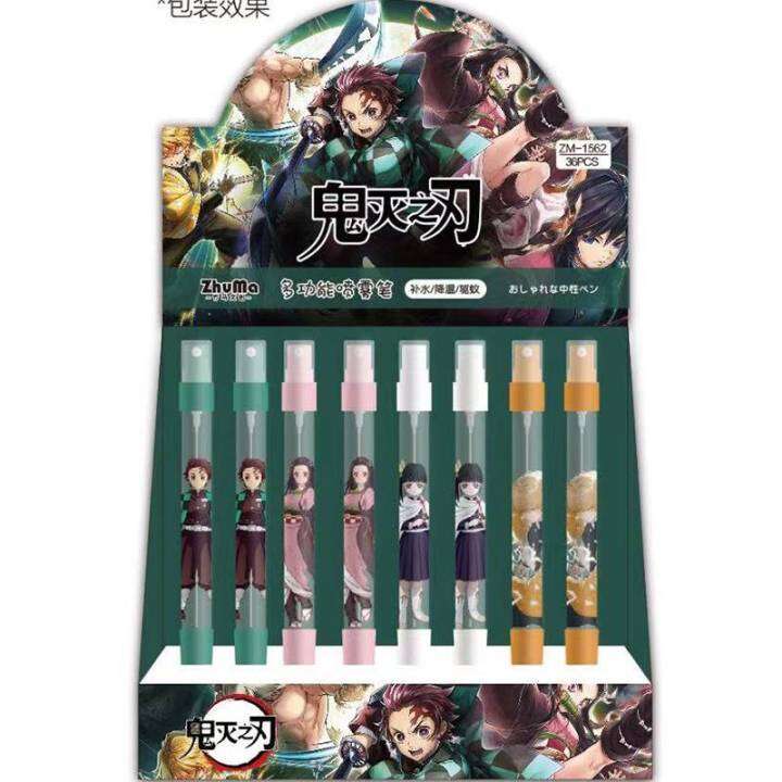 4Pcsset Demon Slayer Kimetsu No Yaiba Anime Pattern Spray Pen 2 In 1 ...