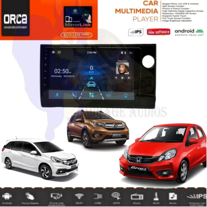 Head Unit Android Orca Eco lite Brio BRV Mobilio 2016 up 9 inch pnp ...