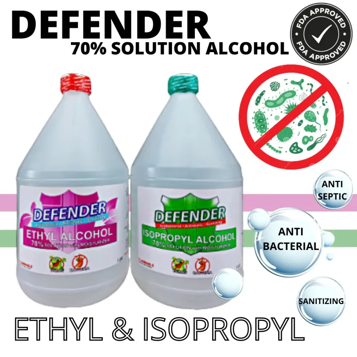 TFG DEFENDER 70% ALCOHOL | 1GALLON | ISOPROPYL & ETHYL | ANTI BACTERIAL | ANTISEPTIC | W ...