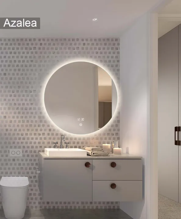 Round touch screen wall mounted lighted led mirror D600mm 24inch ...