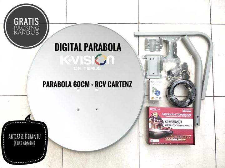 Parabola Mini Kvision 60 CM- Parabola Full Set Lengkap Plus Receiver ...