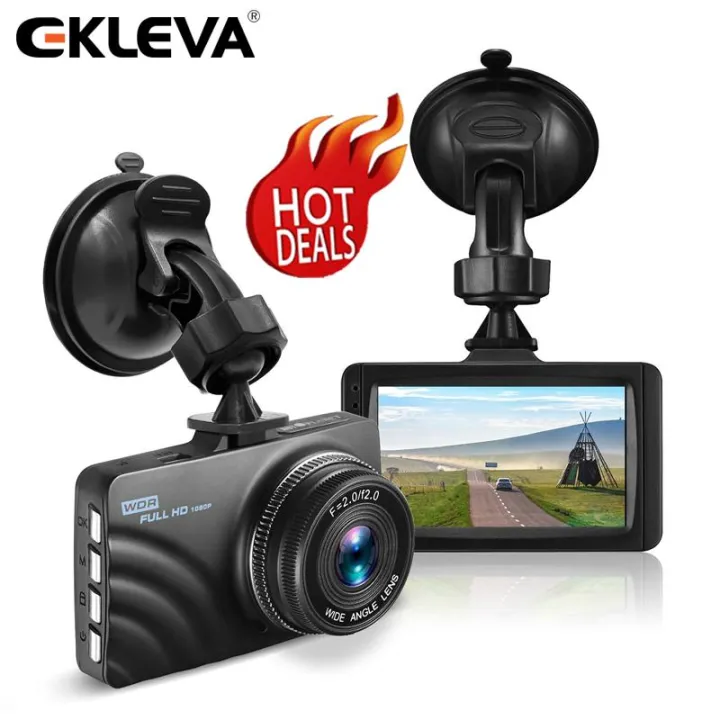 EKLEVA Kamera Dasbor Mobil 1080P, Kamera Perekam Dash HD 4 Jalur Sudut ...