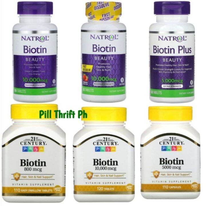 Biotin Maximum Strength Natrol Biotin 10000 mcg 5000 mcg Strawberry ...