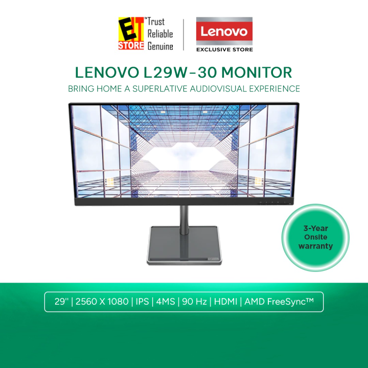 Lenovo L29w-30 monitor (29" IPS / Ultrawide FHD 1080p / 90Hz / 4ms ...