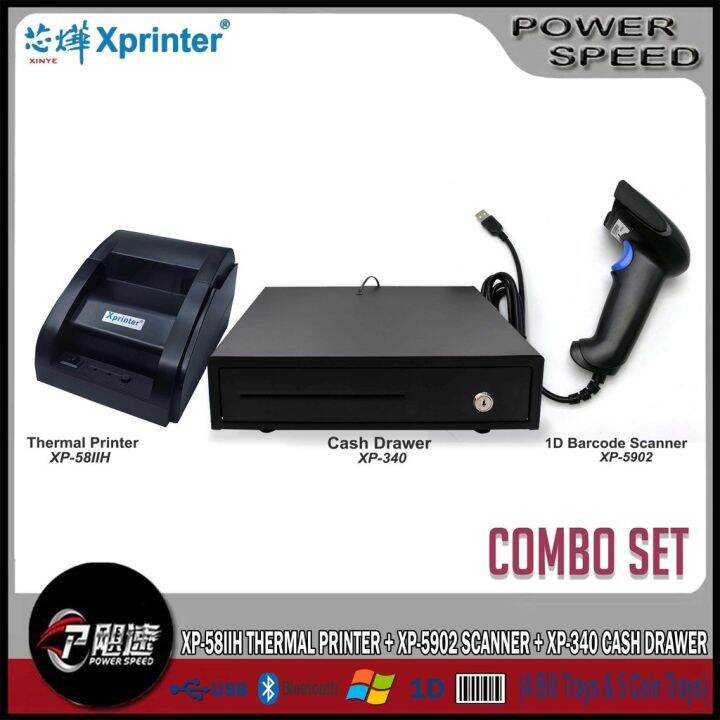 2023 ☇ Xprinter XP-58IIH (Bluetooth USB )Thermal Cash Receipt POS Printer Cash Drawer ...