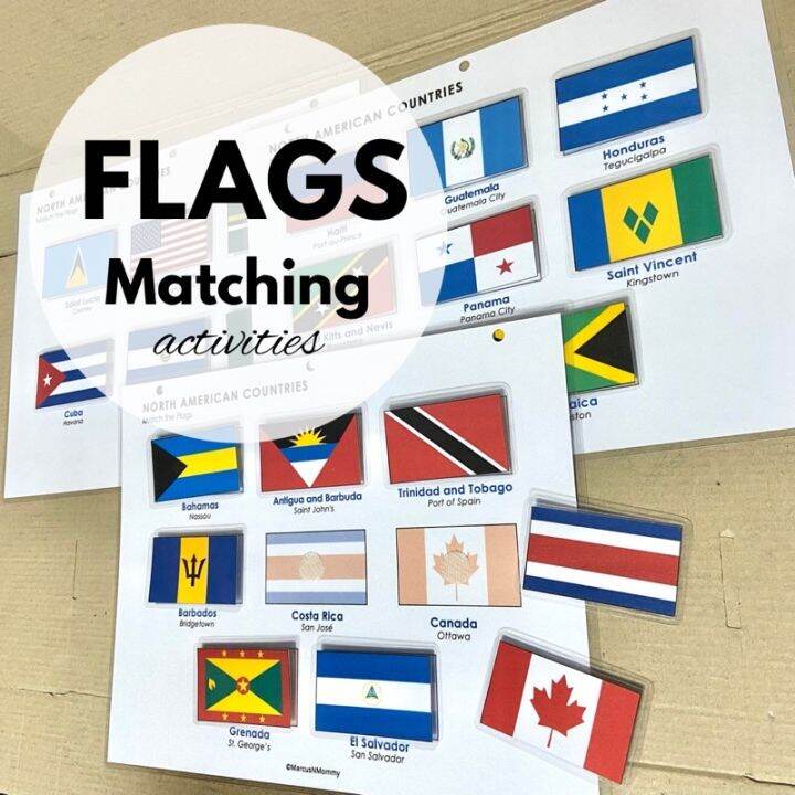 FLAGS COUNTRIES FLASHCARDS - Matching and Tracing Worksheets | Lazada PH