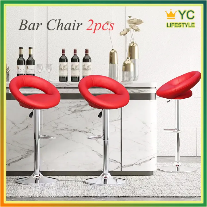 2 Pcs 360 Rotation Bar Stool Chair Lifestyle Person Air Lift Adjustable ...
