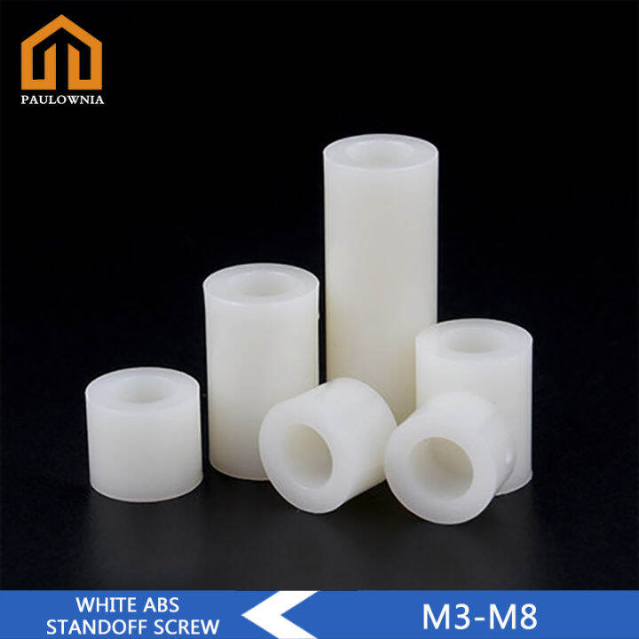 M3 M4 M5 White Nylon Non-Threaded Spacer ABS Standoff Round Hollow ...