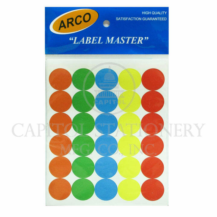 ARCO ROUND STICKER/ LABEL STICKER C8499B 20MM 30S 6SHEETS | Lazada PH