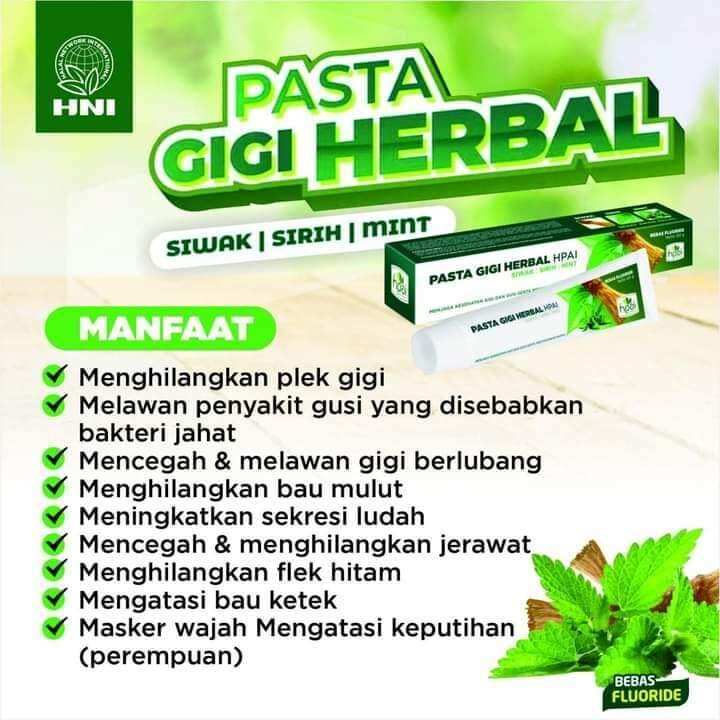Pasta Gigi/Odol Herbal Siwak Hpai Pasta Gigi Non Fluoride Extra Siwak ...