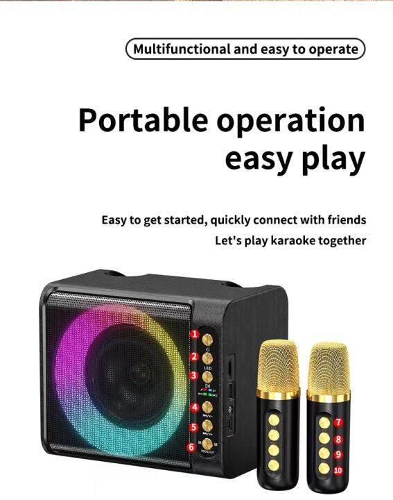 T-203 fashion bluetooth speaker karaoke system has two wireless ...