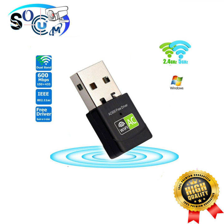 Free Driver USB Wifi Adapter 600Mbps 2.4gh+5ghz USB Ethernet PC Wi-Fi ...