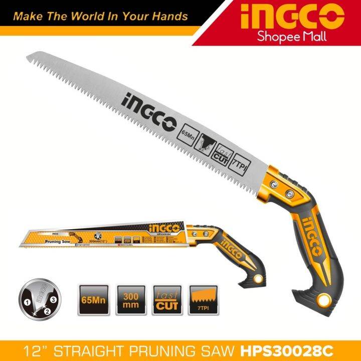 Ingco HPS30028C 12 Straight Pruning Saw Hand Pruner for Tree Branch ...
