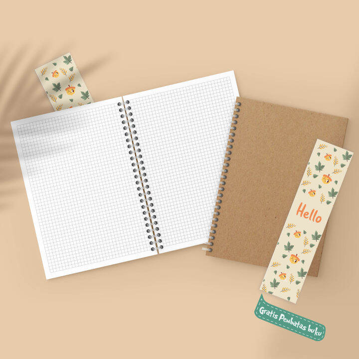 Notebook A5 isi 100 Halaman / Buku Tulis garis Grid Line Dotted / Buku ...
