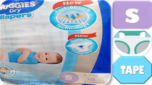 Huggies Dry diapers (18 pieces 4-8 kg) Fast-Absorb and Runny Poo ...