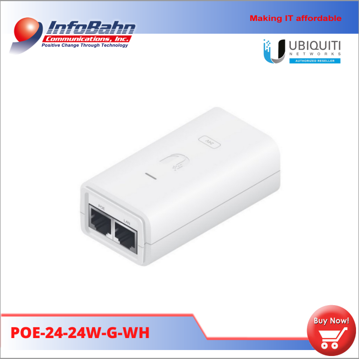 Ubiquiti Networks PoE Injector 24VDC at 1.0A 24W; Gigabit LAN Port (POE ...