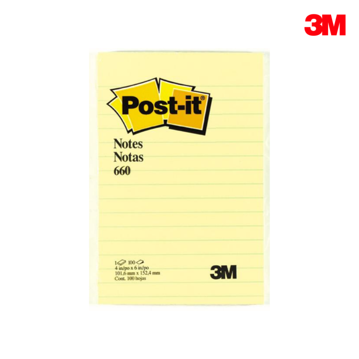 Post-it Sticky Notes - Yellow Lined 4 x 6 inches | Lazada PH