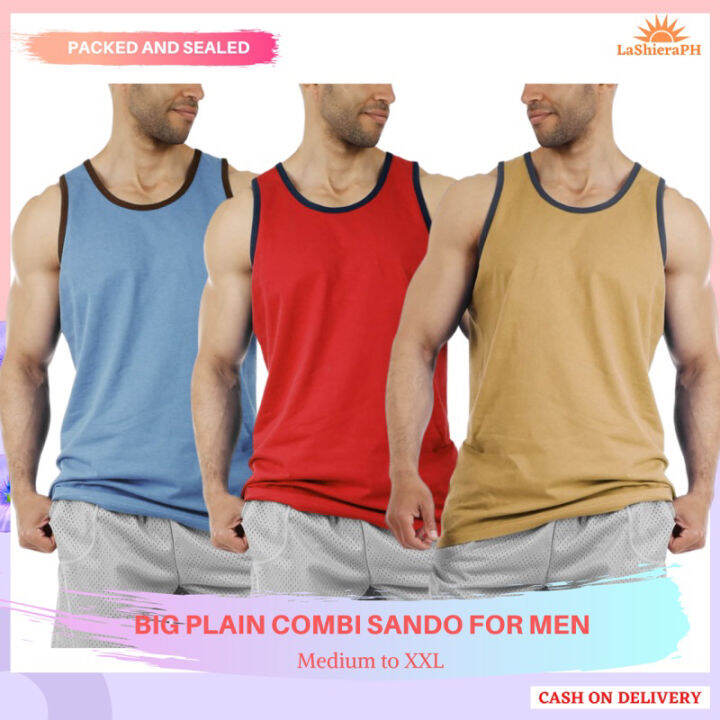 BIG SIZE Plain Combi Sando for Men [Medium to XXL] - Agassi | Lazada PH