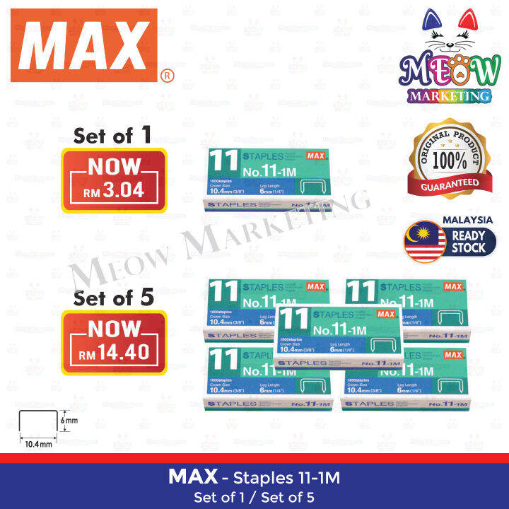 Max Staples No.11-1M (Stapler Bullet) - Set of 1 / Set of 5 | Lazada