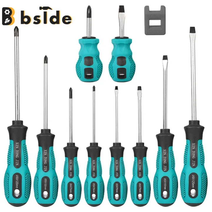[Bside Tool Store] 10x Screwdriver Set Phillips Slotted PP Handle Screw ...